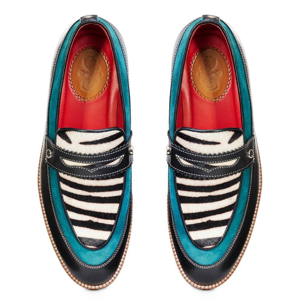 Buy Men's Zebra Print Loafers Shoe: Dramatic & Bold | Banjaaran Studio